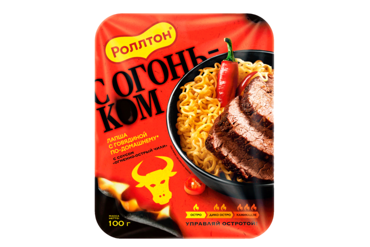 Лапша быстрого приготовления «Роллтон» Говядина по-домашнему с соусом ...