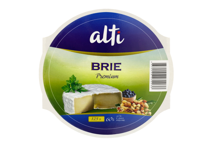 Сыр 60% «Alti» Бри пастеризованный, с белой плесенью, 125 г – купить по ...