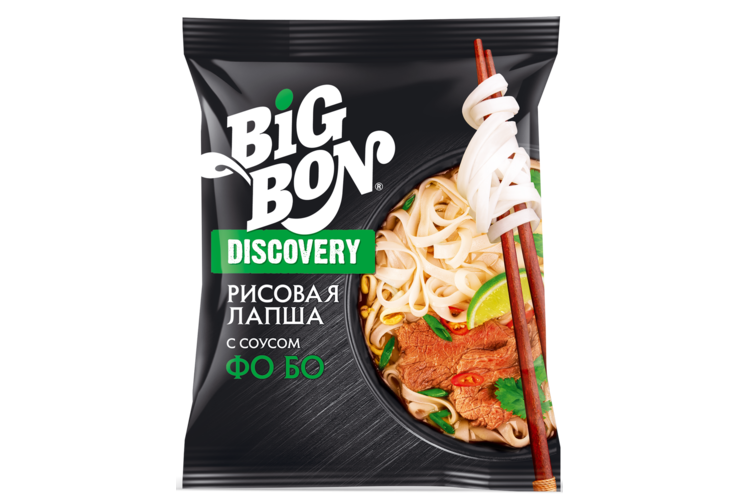 Лапша «BigBon» рисовая с соусом Фо Бо, 65 г – купить по приятной цене с ...