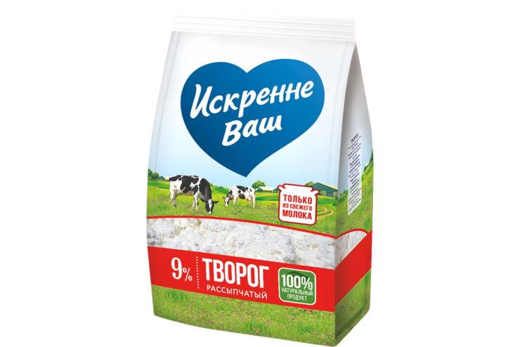 Творог 9% «Искренне Ваш», 500 г – купить по приятной цене с доставкой ...