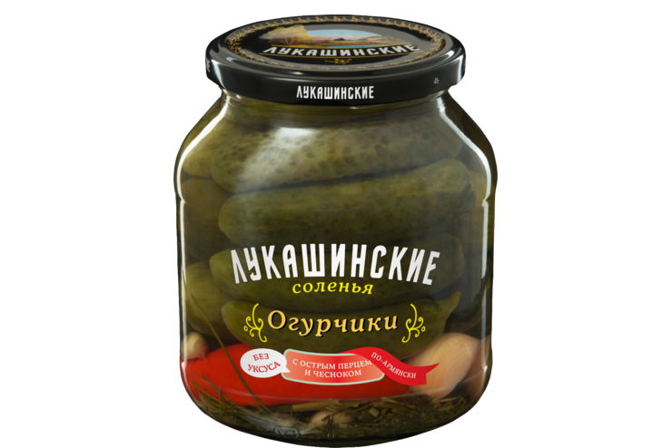 Огурчики «Лукашинские» соленые по-старорусски с зеленью и дубовым ...