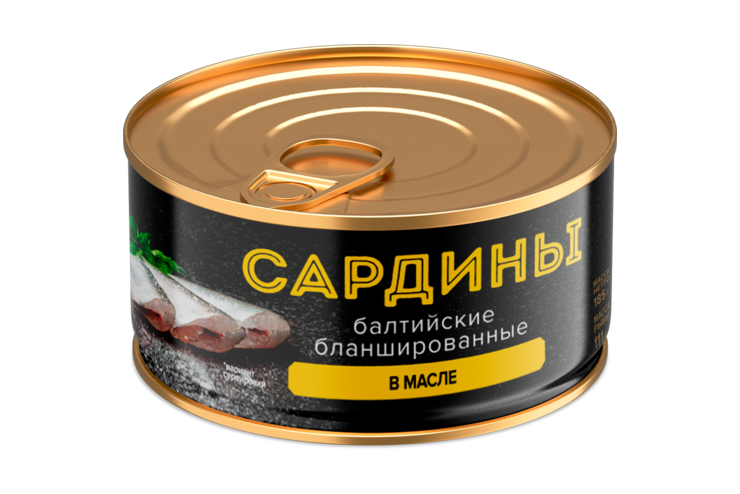 Сардины «За Родину» Балтийские бланшированные в масле, 185 г – купить ...