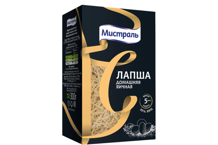 Лапша «Мистраль» Домашняя яичная, 300 г – купить по приятной цене с ...