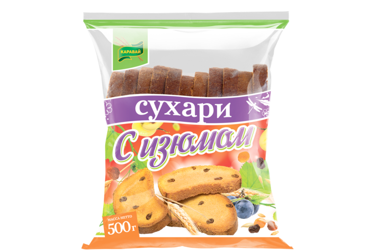 Сухари «Каравай» с изюмом, 500 г – купить по приятной цене с доставкой ...