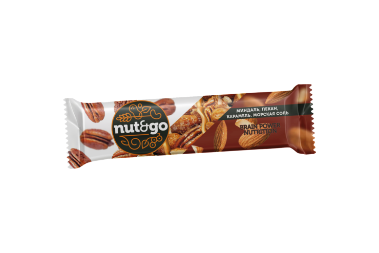 Миндальный батончик «Nut N Go» с пеканом, карамелью и морской солью, 36 ...