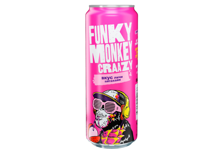Напиток безалкогольный «Funky Monkey» Личи и Питахайя, 450 мл – купить ...