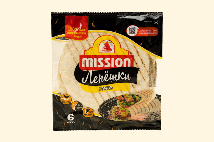 Лепешки «Mission» Гриль, тортильи пшеничные оригинальные, 250 г ...