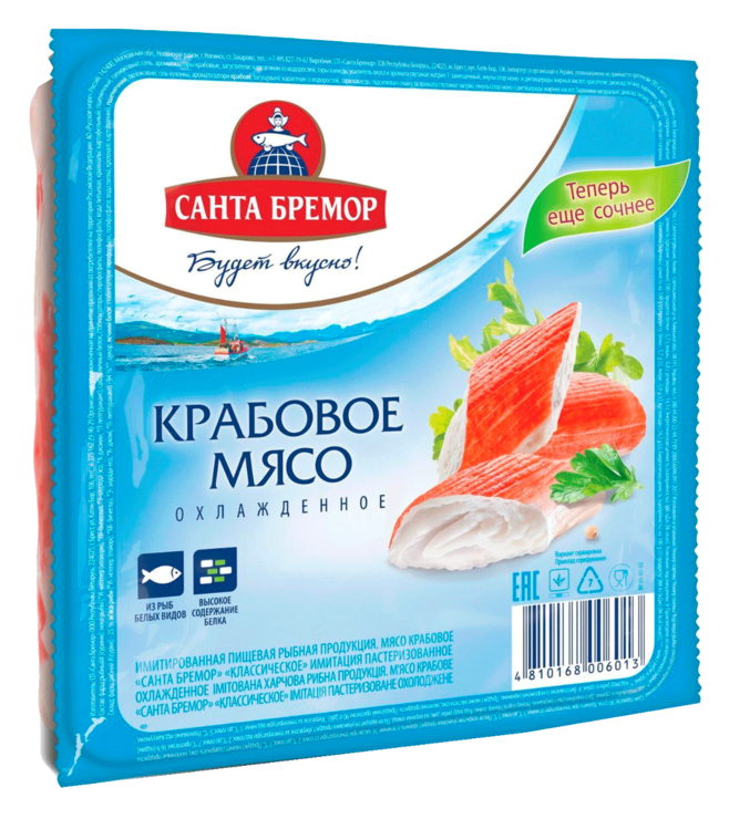 Крабовое мясо «Санта Бремор», 200 г – купить по приятной цене с ...