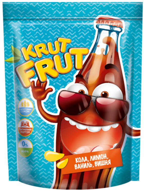 Мармелад жевательный с двойными вкусами кола и лайм, вишня и кола, кола и ваниль «KrutFrut», 200 ...