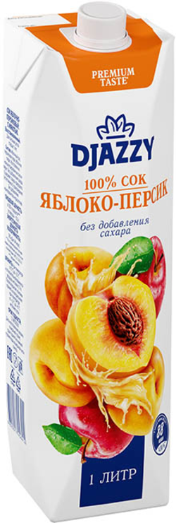 Сок «Яблоко – персик», 1л «Djazzy», 1,08 кг - купить по цене ...
