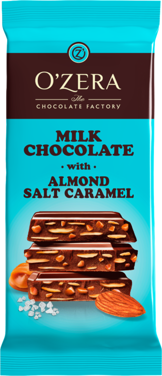 Шоколад молочный «OZera» Milk chocolate with Almonds salt caramel, 90 г ...