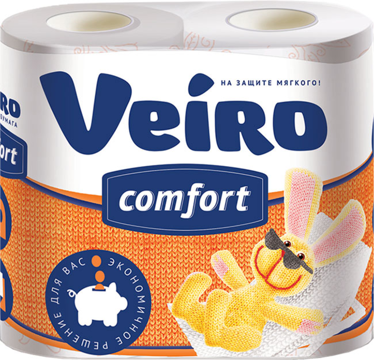 Туалетная бумага двухслойная Veiro COMFORT 4 рулона, 200 г - купить по ...