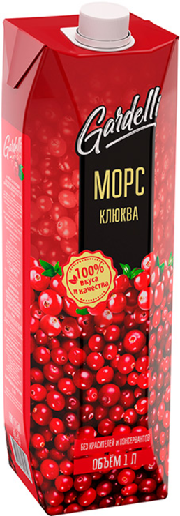 Морс «Клюква», 1л «Gardelli», 1,048 кг - купить по цене производителя с ...