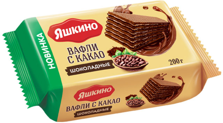 Вафли с какао, шоколадные «Яшкино», 200 г - купить по цене ...
