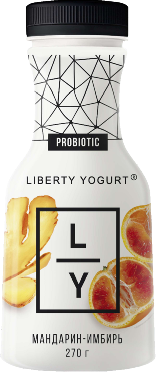 Йогурт питьевой 2% «LIBERTY YOGURT» с мандарином, куркумой и имбирем ...