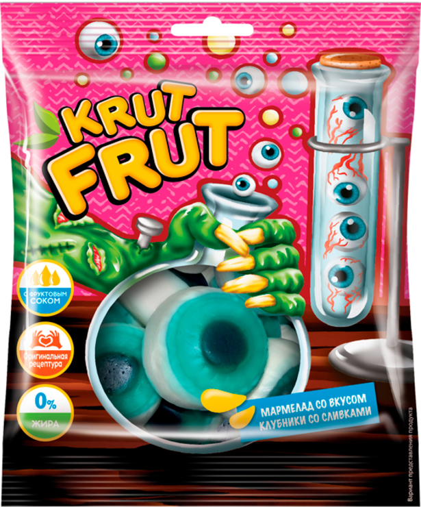Мармелад жевательный «Глаз, со вкусом клубники со сливками» «KrutFrut», 70 г - купить по цене ...