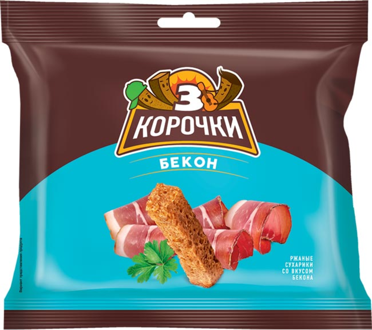 Сухарики со вкусом бекона «3 Корочки», 80 г - купить по цене ...