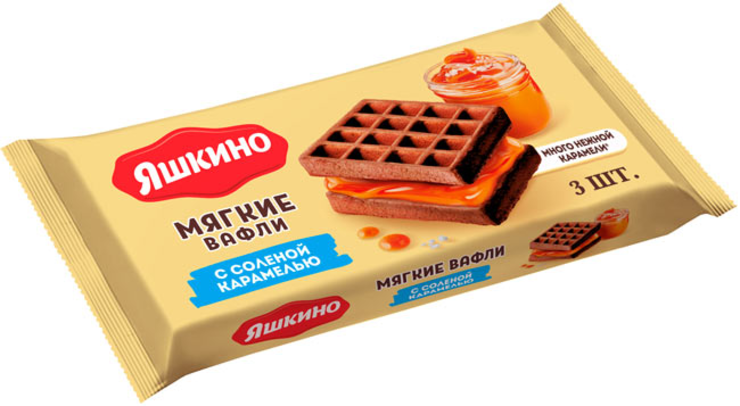 Вафли мягкие с солёной карамелью «Яшкино», 120 г - купить по цене ...