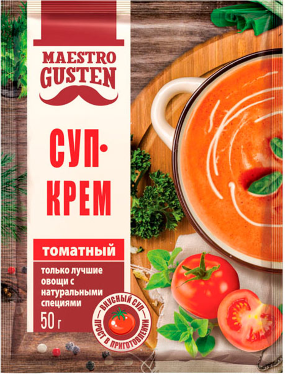 Суп-крем томатный быстрого приготовления «Maestro Gusten», 50 г ...