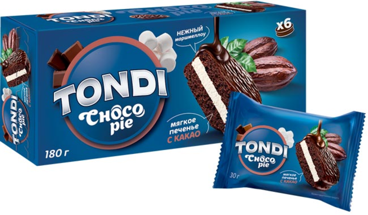Choco Pie с какао «Tondi», 180 г - купить по цене производителя с ...